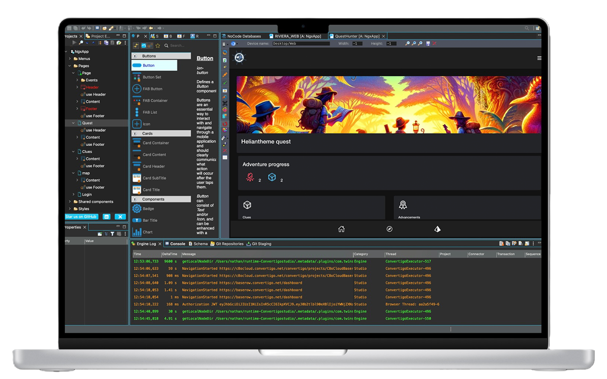 Open source No code & Low code AI-powered Platform for business applications - Convertigo